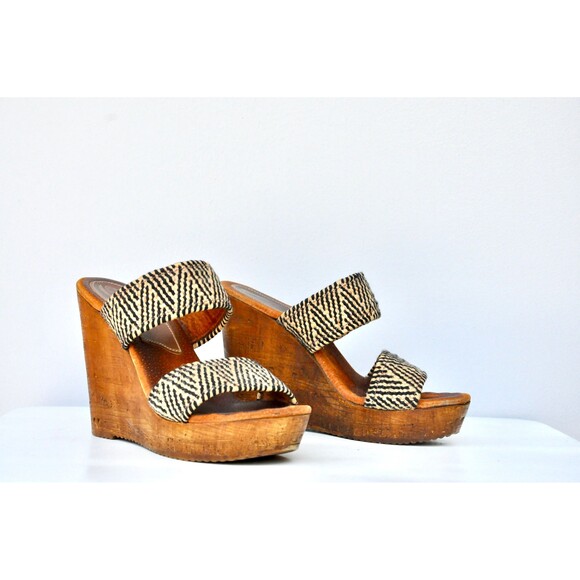 Sbicca | Shoes | Vintage Sbicca Kilim Leather Wool Wood Clogs Mules ...